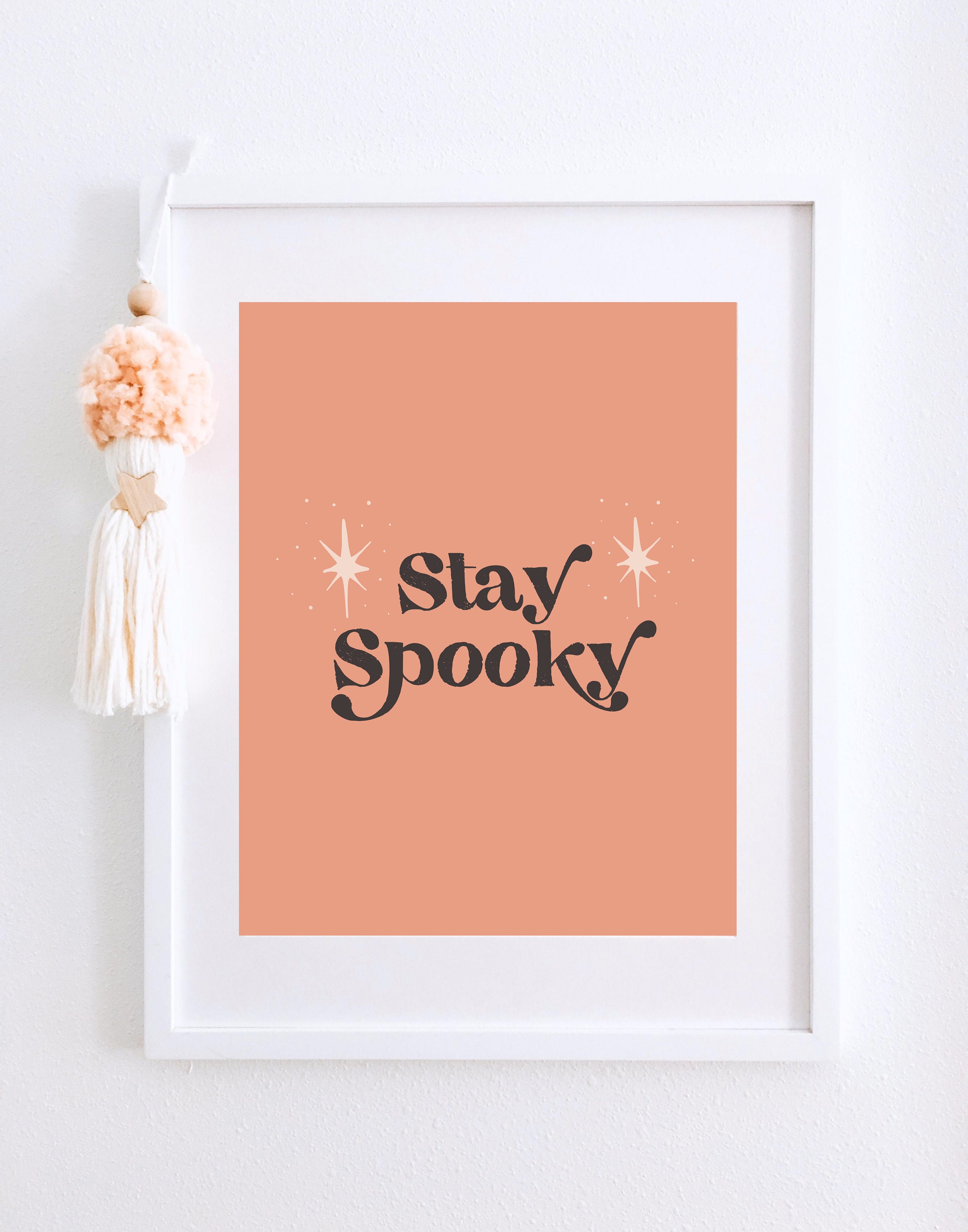 Floral Skull Printable Pink Halloween Decor Stay Spooky - Etsy