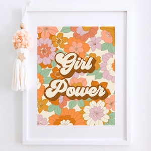 Girl Power Print, Girls Support Girls, Flower Child, Feminist Print ...