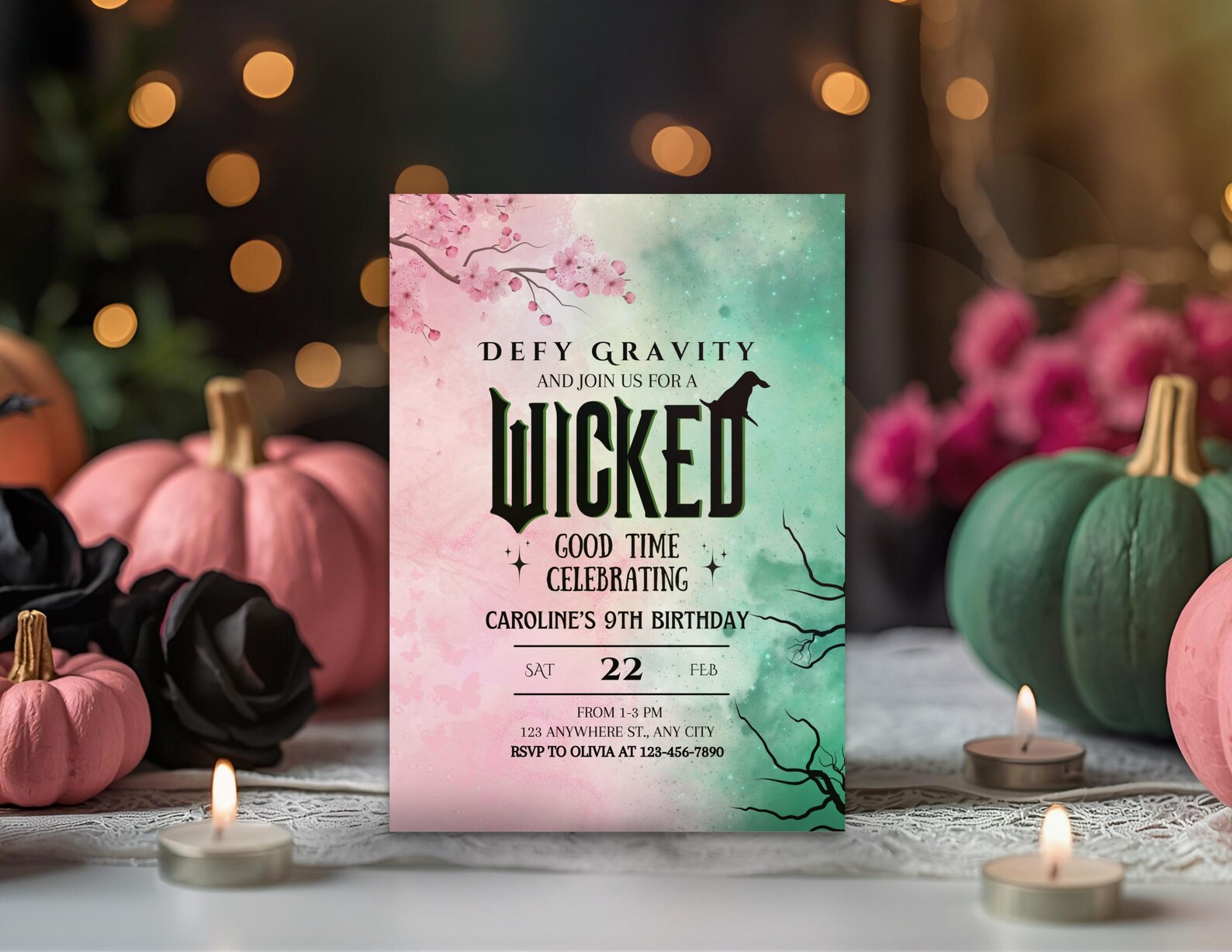 Wicked Birthday Party Invitation, Wicked Printable Editable Digital ...