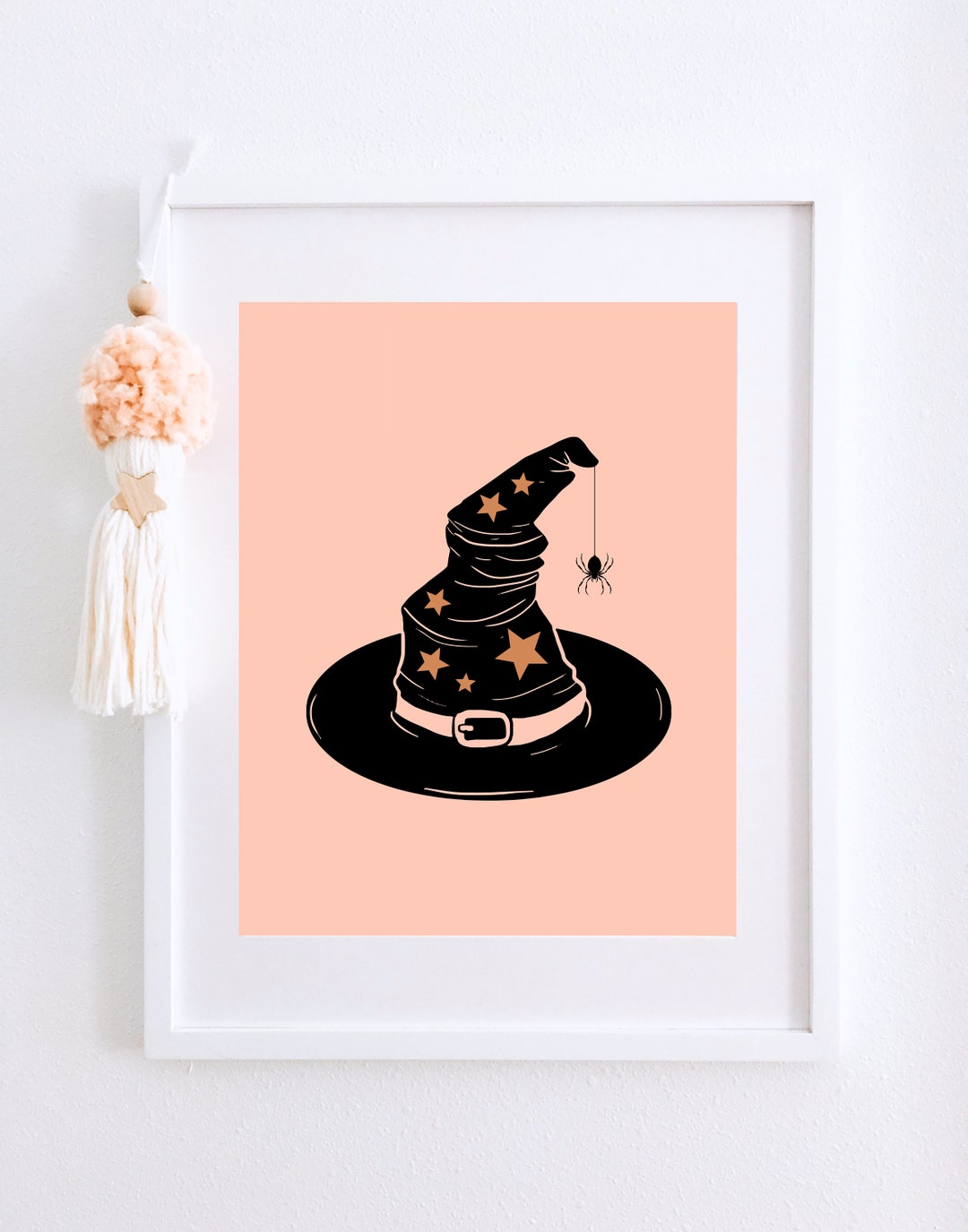 Witch Halloween Print, Pink Halloween Decor, Trick or Treat Sign, Kid ...
