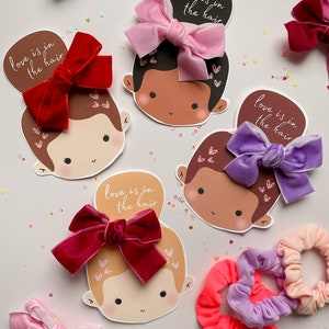 Birthday Party Favor, Love is in the Hair, Valentine's Day Card, Kid's ...