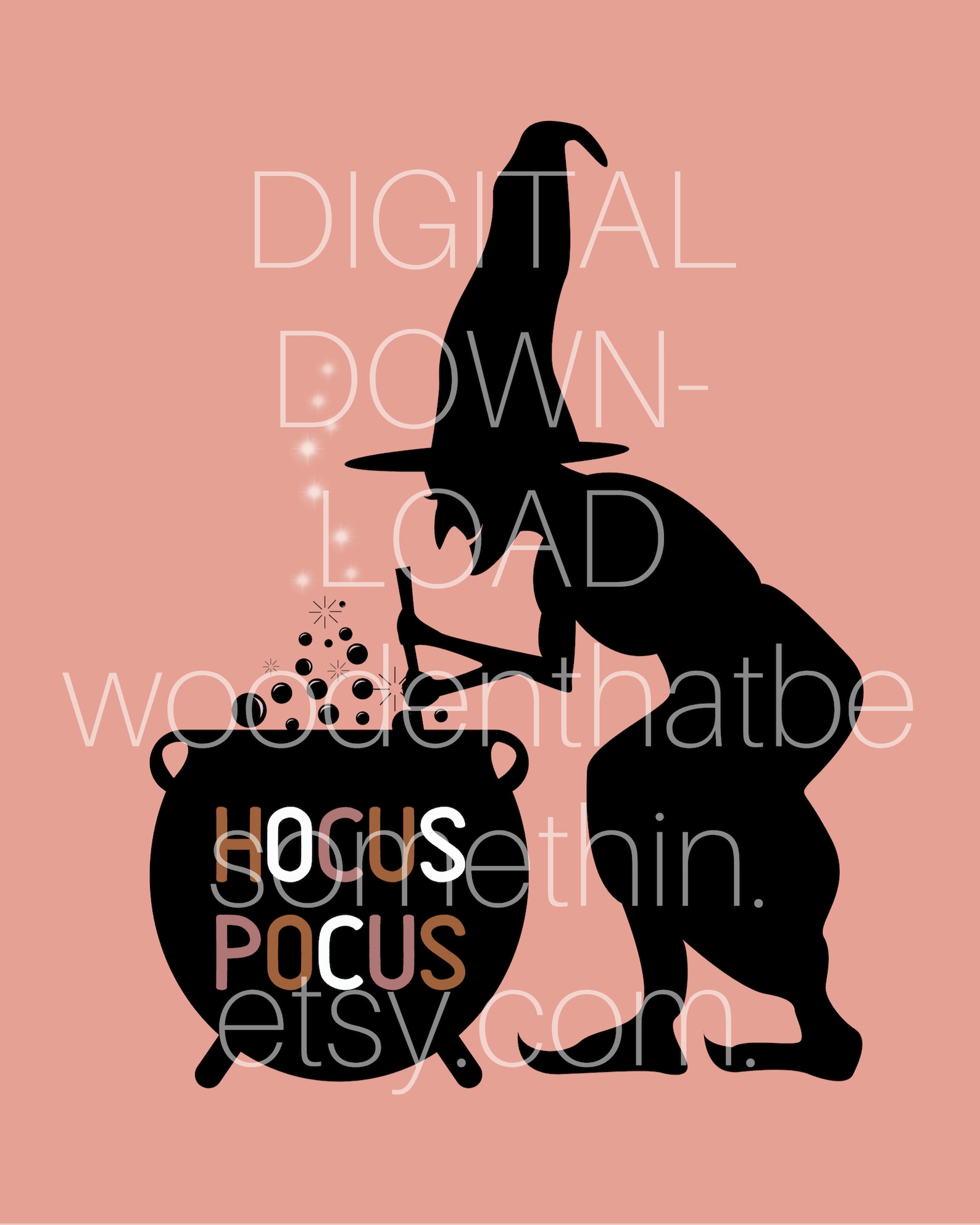 Hocus Pocus Sign Halloween Printable Pink Halloween Decor | Etsy