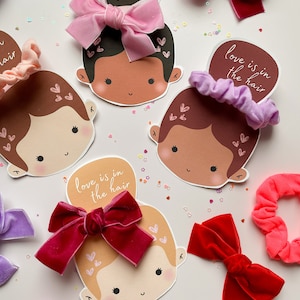 Birthday Party Favor, Love is in the Hair, Valentine's Day Card, Kid's ...