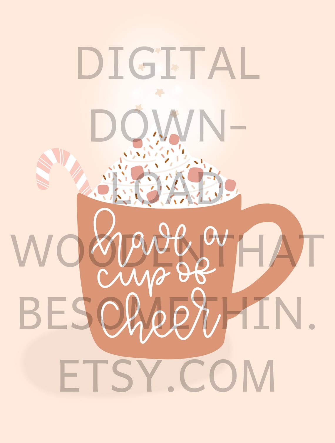 Have a Cup of Cheer Christmas Printable Art Whimsical - Etsy