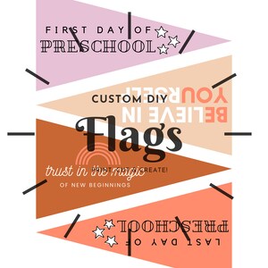First Day of School Pennant Flag, Last Day of School Sign, DIY ...