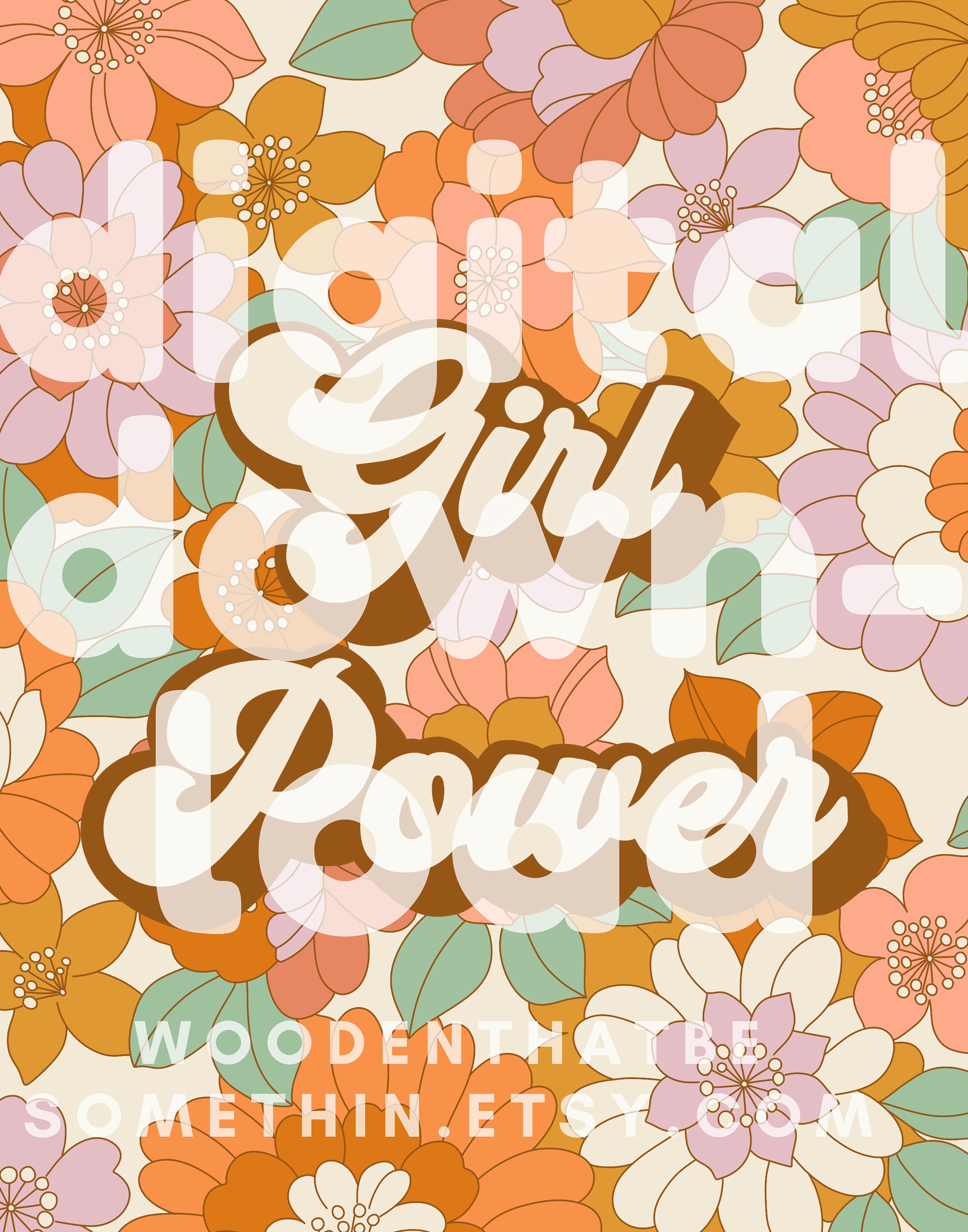 Girl Power Print Girls Support Girls Flower Child Feminist | Etsy