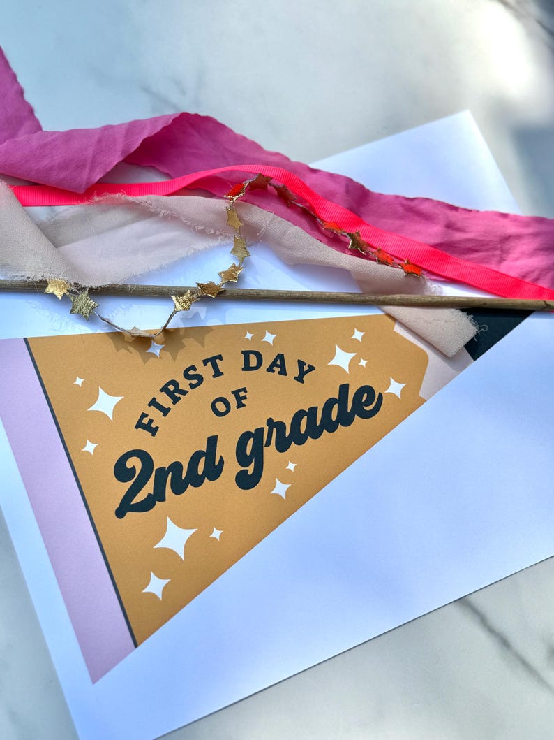 First Day of School Pennant Flag, Back to School Sign, First and Last ...