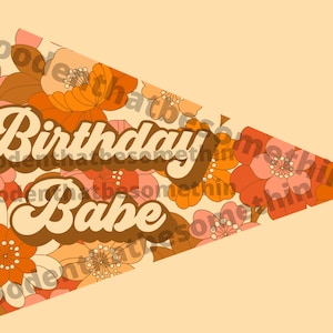 Birthday Babe Pennant Flag, Boho Birthday Decor, Birthday Babe ...