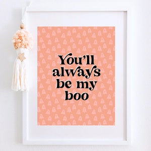 Boo Halloween Printable, Pink Halloween Decor, Trick or Treat Sign, Kid ...