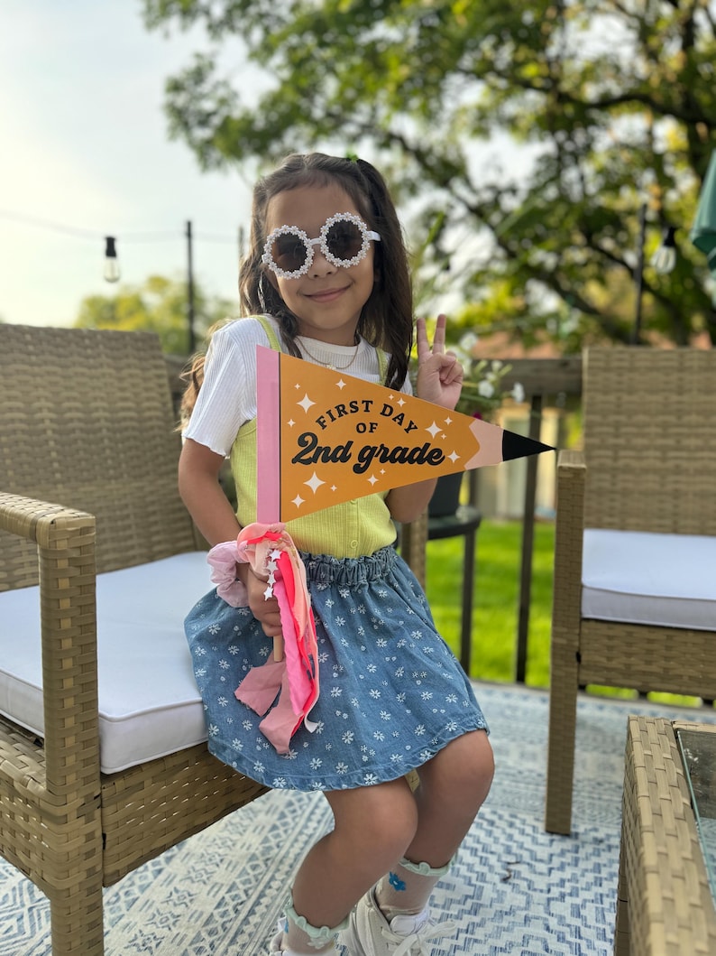 First Day of School Pennant Flag, Back to School Sign, First and Last ...