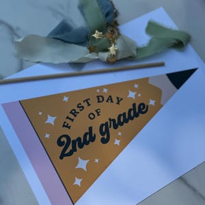 First Day of School Pennant Flag, Back to School Sign, First and Last ...