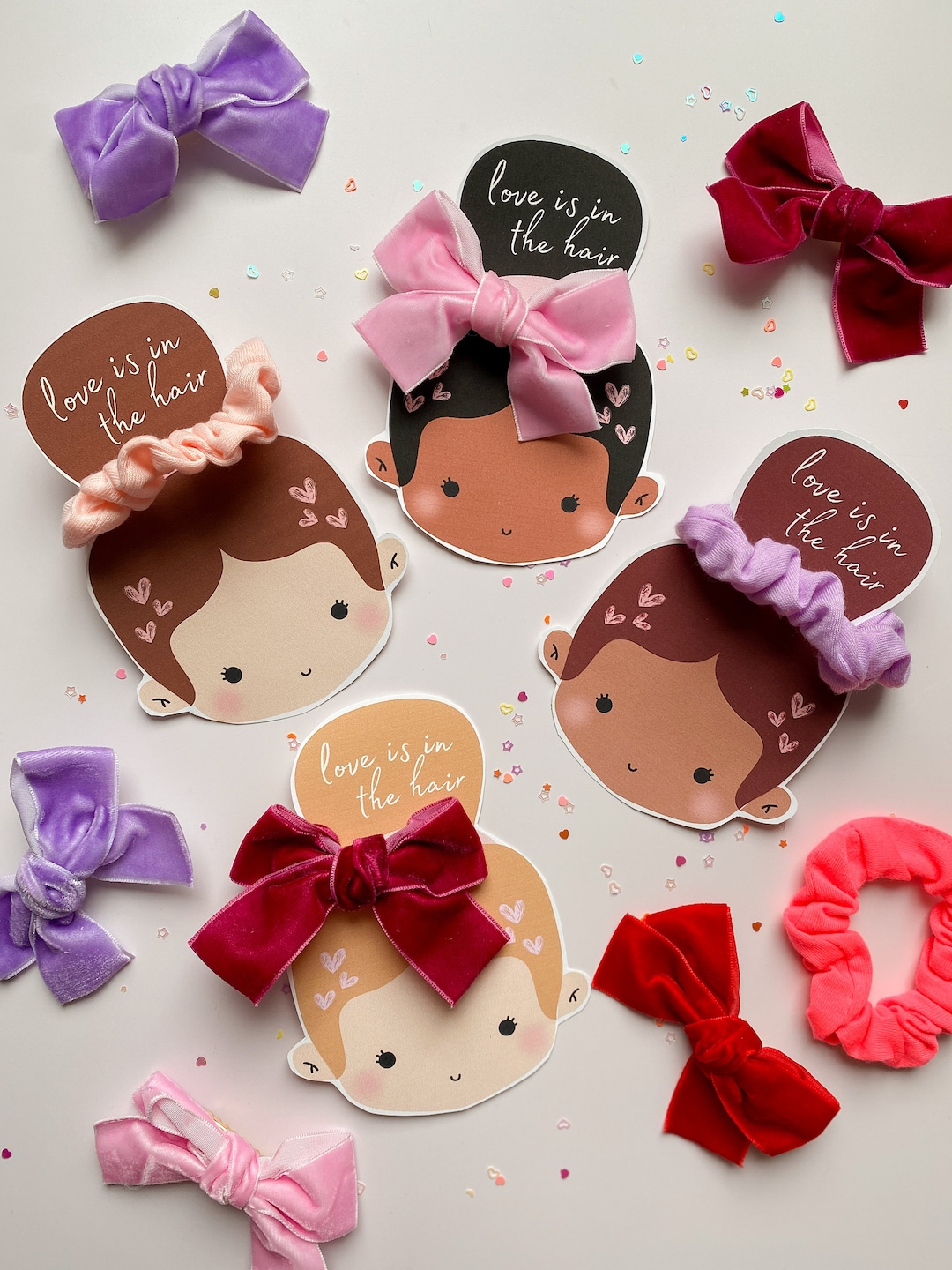 Birthday Party Favor, Love is in the Hair, Valentine's Day Card, Kid's ...