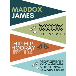 First Day of School Pennant Flag, Last Day of School Sign, DIY ...