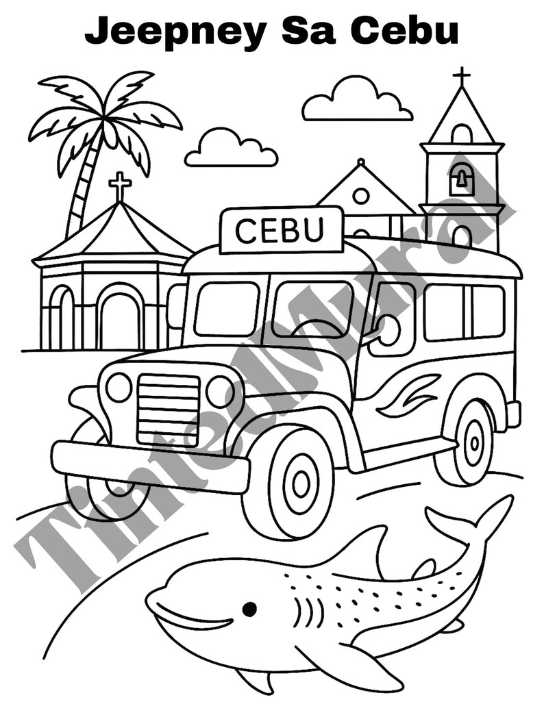 Filipino Jeepney Coloring Pages – 12 Printable Sheets for Kids - Etsy