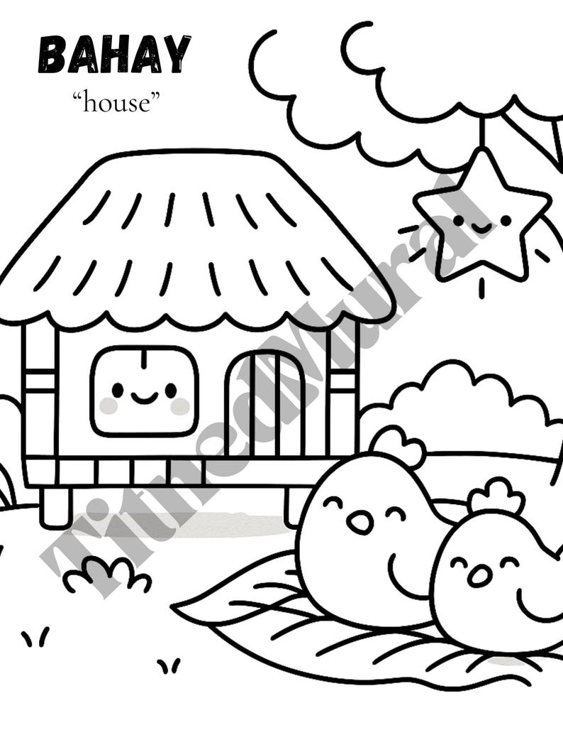 10 Page Filipino Cozy Cutie Coloring Book - Etsy Canada