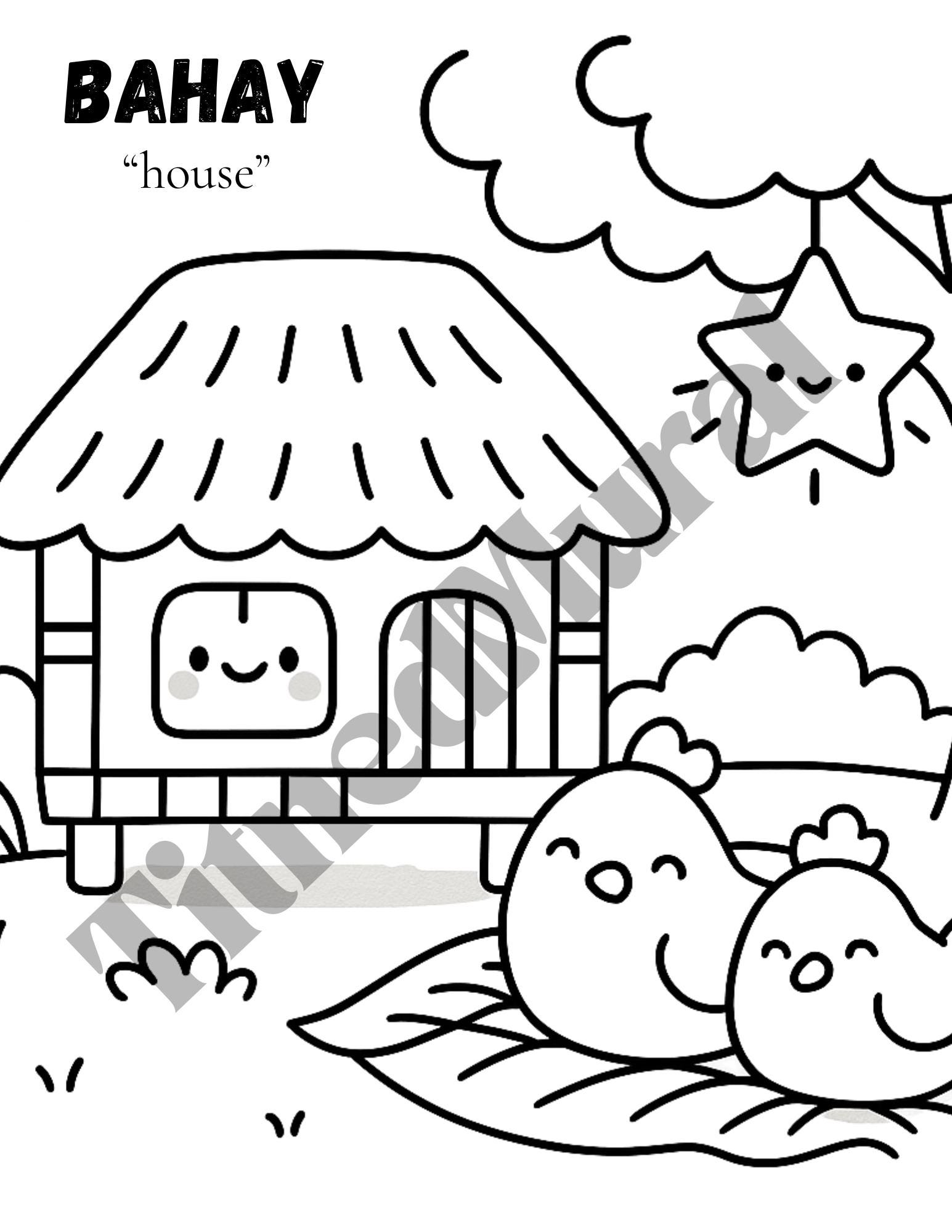 10 Page Filipino Cozy Cutie Coloring Book - Etsy