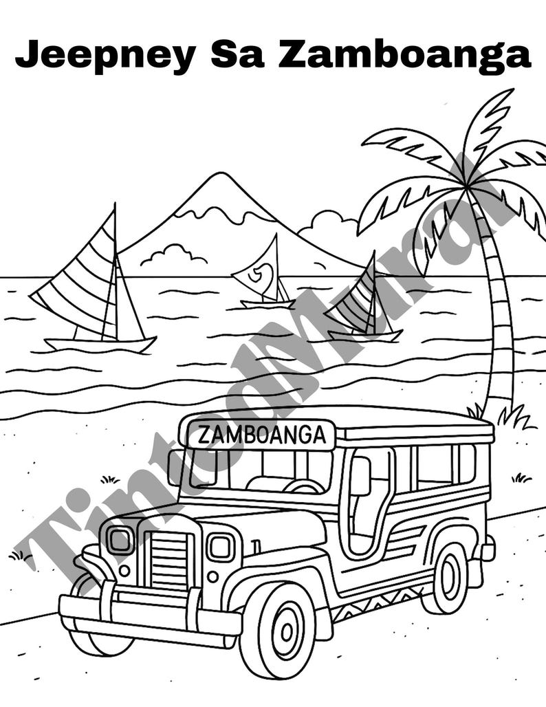 Filipino Jeepney Coloring Pages – 12 Printable Sheets for Kids - Etsy