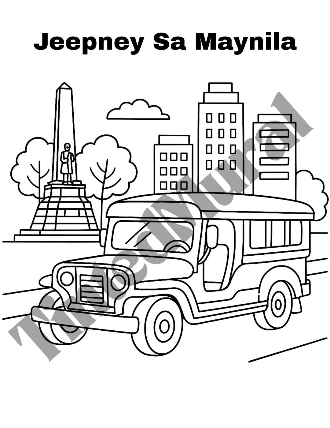 Filipino Jeepney Coloring Pages – 12 Printable Sheets for Kids - Etsy