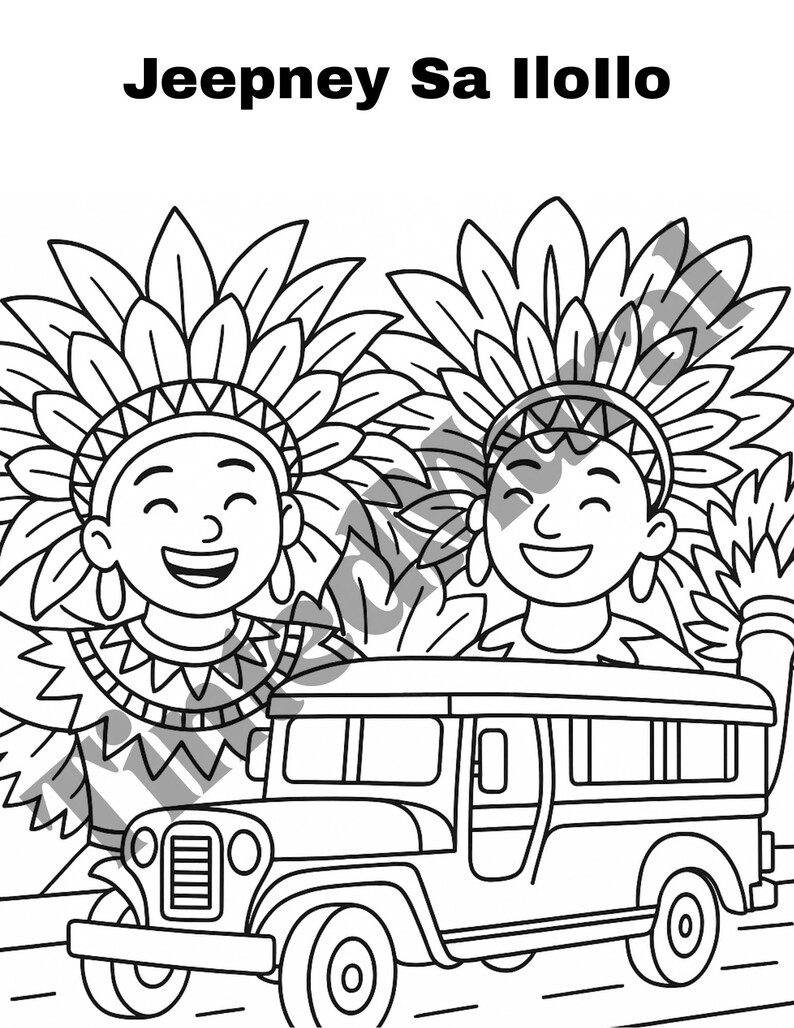 Filipino Jeepney Coloring Pages – 12 Printable Sheets for Kids - Etsy
