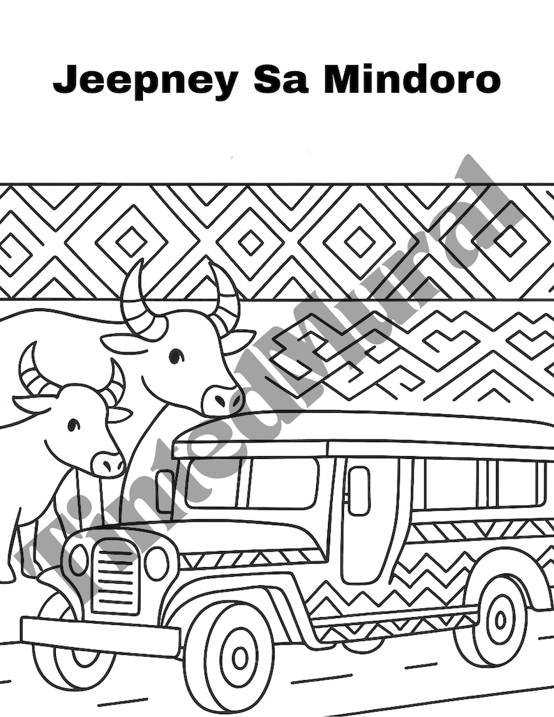 Filipino Jeepney Coloring Pages – 12 Printable Sheets for Kids - Etsy
