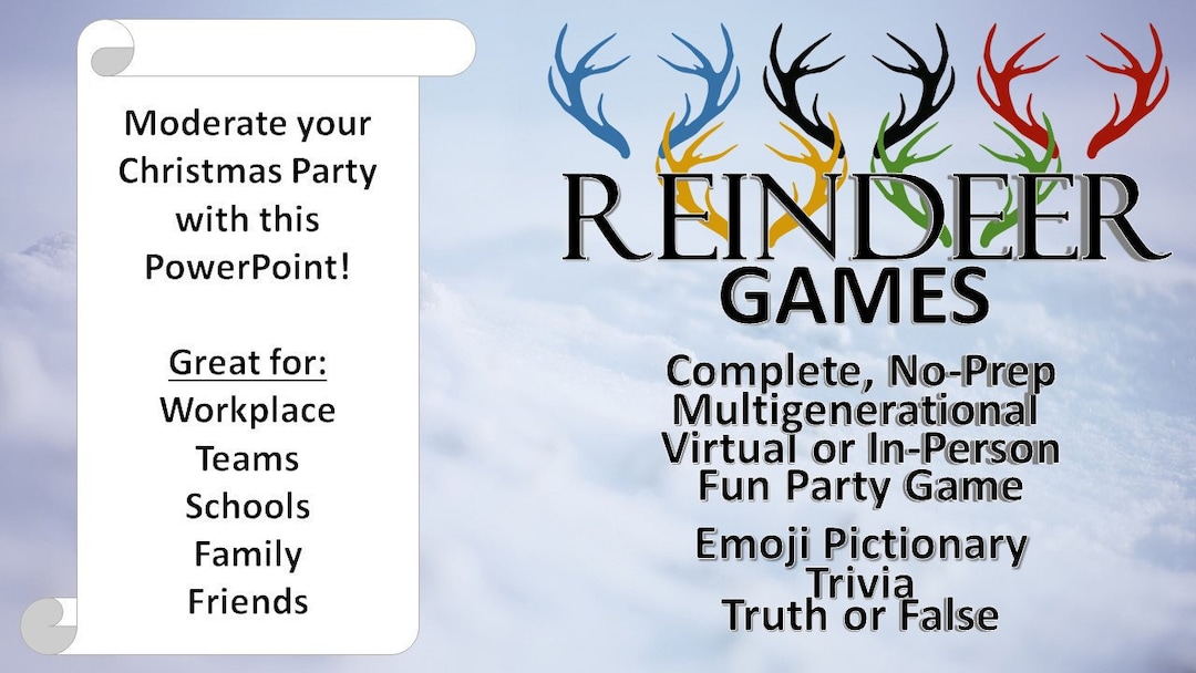 Reindeer Games Christmas Party Virtual Zoom / Google Meet or In-person ...