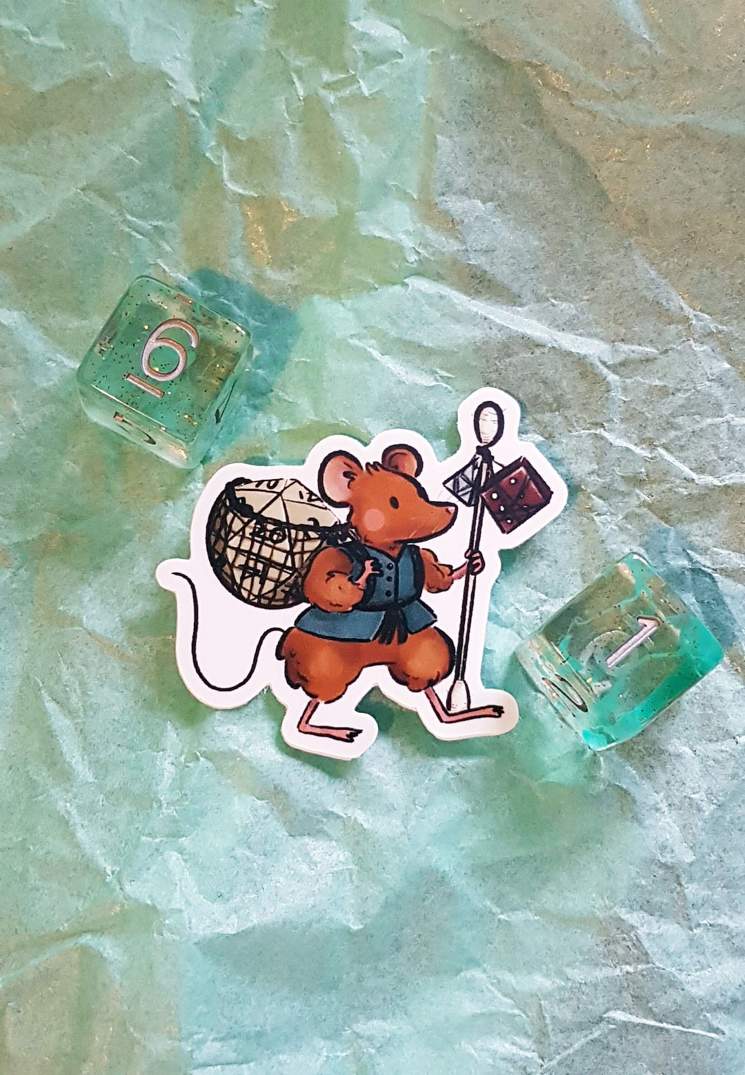 D20 Mouse Sticker - Dnd Dice Adventurous Cute Mouse - Etsy