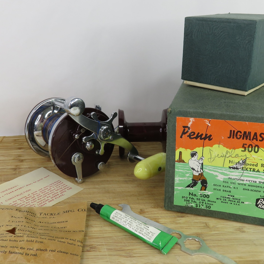 Vintage Penn Jigmaster 500 Extra Spool Original Boxes Accessories Rod ...