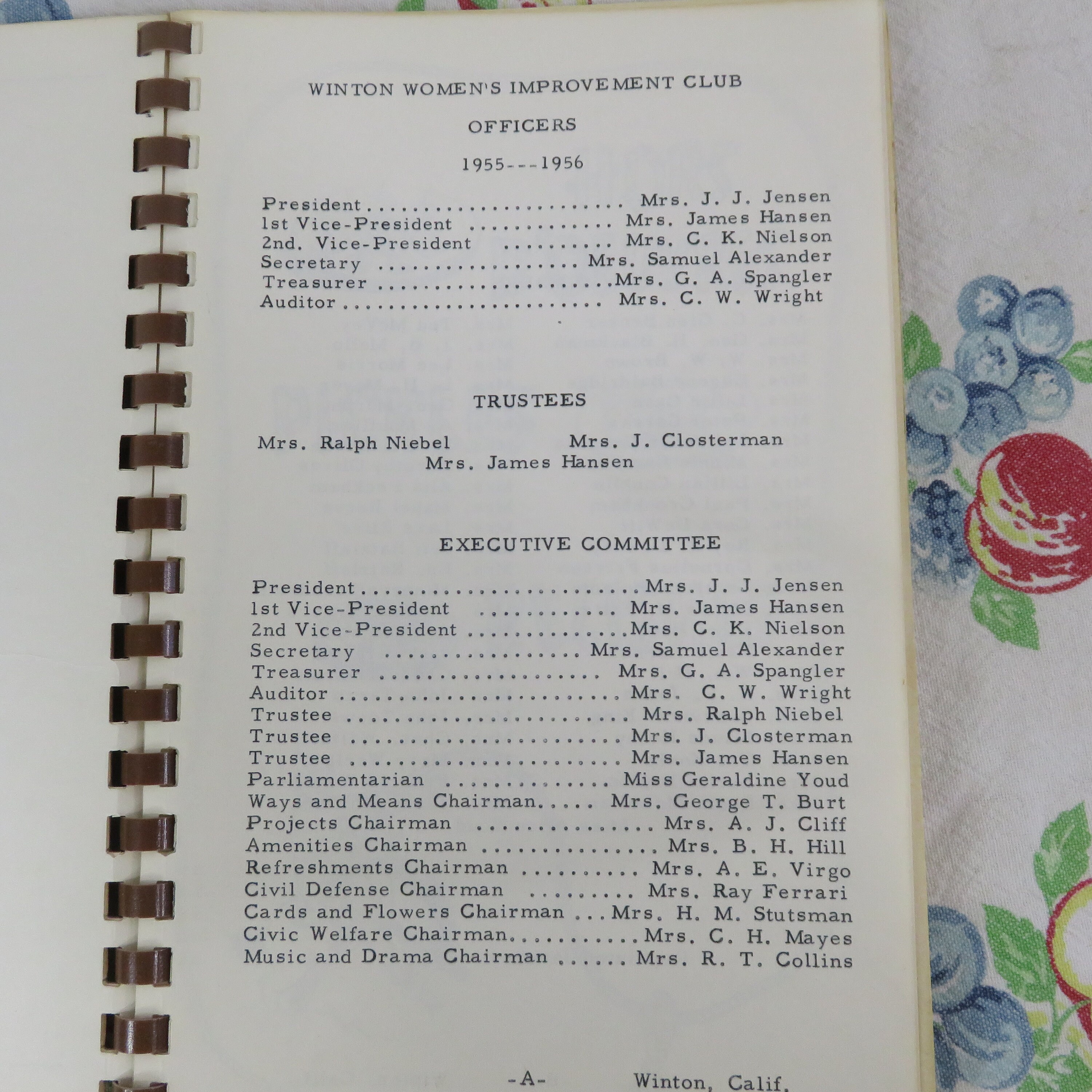 Winton's Recipe Roundup 1956 Cook Book Winton Women's Improvement Club ...