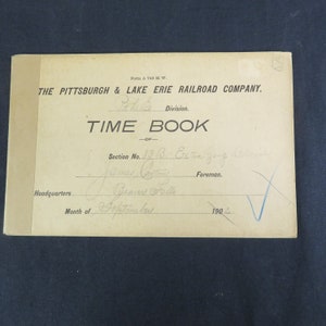 Railroad Employee Time Book 1902 Pittsburgh & Lake Erie - Etsy