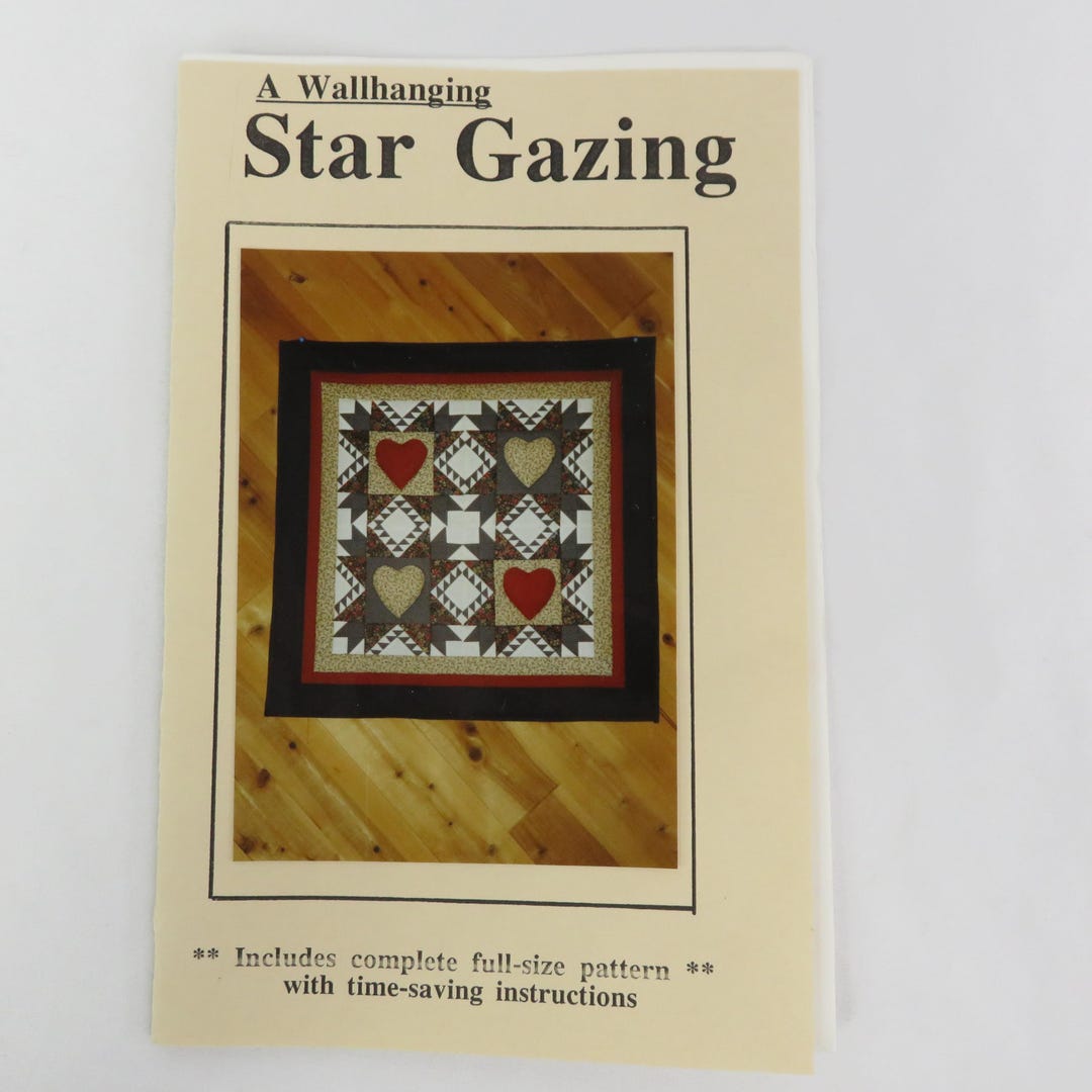 Heart and Star Quilt Pattern Wall Hanging Star Gazing Love Quilt ...