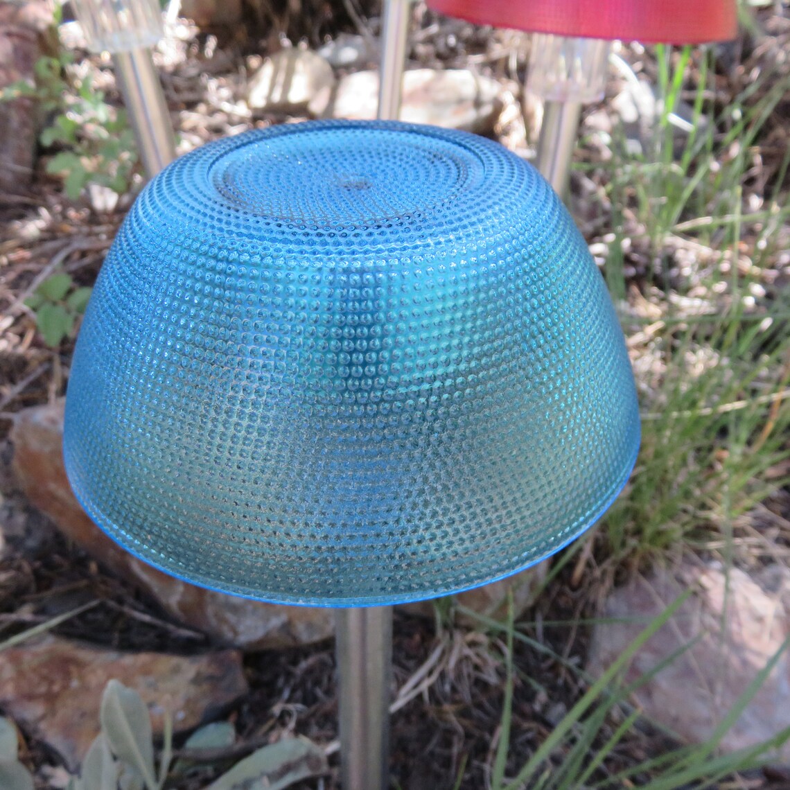 Set of 4 Glass Solar Lights 4 Assorted Color Up-cycled - Etsy