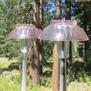 Set of 4 Pink Glass Solar Lights Set of 4 Matching Up-cycled Garden ...