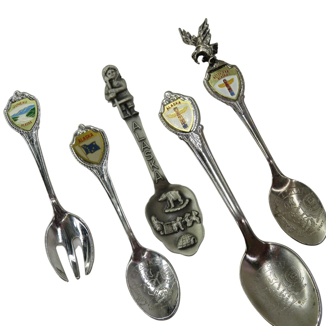 Alaska Collectible Spoon Lot of 5 Ketchikan Eagle Juneau Inuit - Etsy
