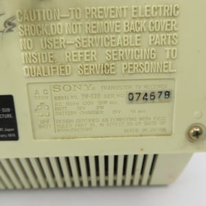 Sony Transistor TV 5 in TV-520 Portable Television Solid State - Etsy