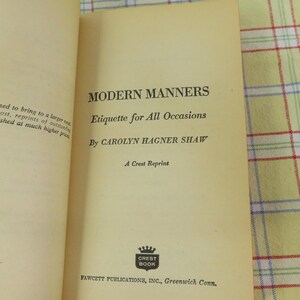 Modern Manners Etiquette for All Occasions by Carolyn Shaw 1950s Self ...