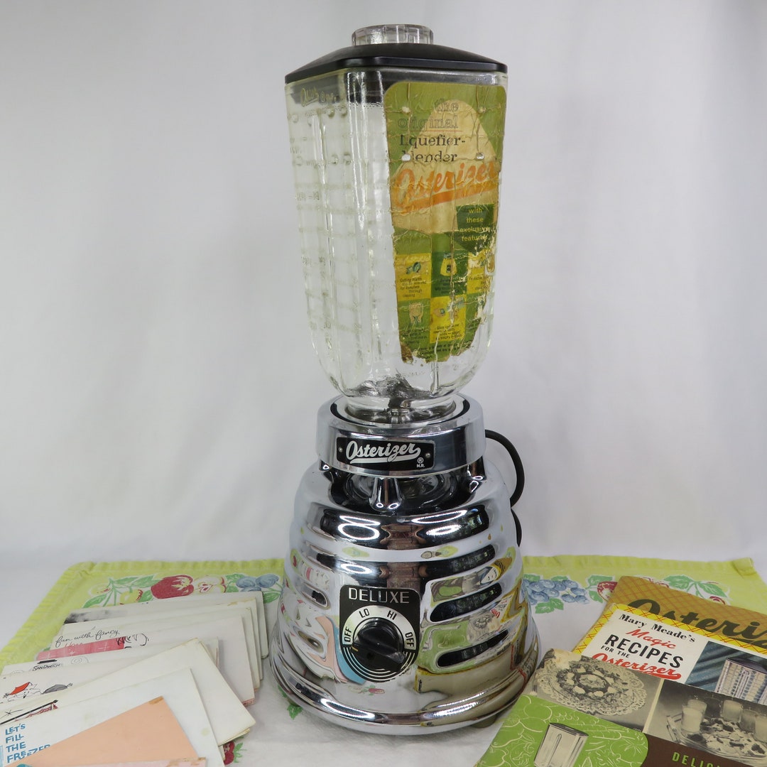 Osterizer Deluxe Blender Model 403 2 Speed Chrome Beehive Complete With ...
