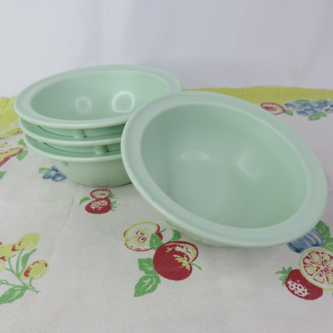 Set of 4 Prolon Ware Mint Green Melamine Cereal or Dessert Bowls - 1 ...