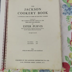 Jackson Cookery Book Jackson Electric Stove Range Manual and Cook Book ...