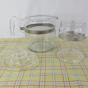 Pyrex 7756 6 Cup Flameware Coffee Pot With Lid, Glass Percolator Basket ...