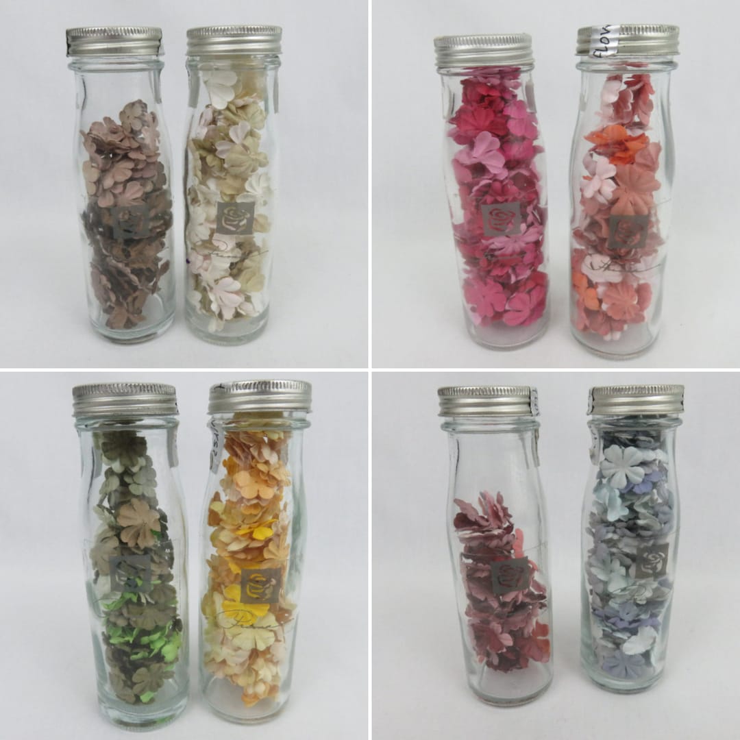 Prima Got Flowers in a Jar Bundle Lot 8 Partial Jars Pink Peach Tan ...