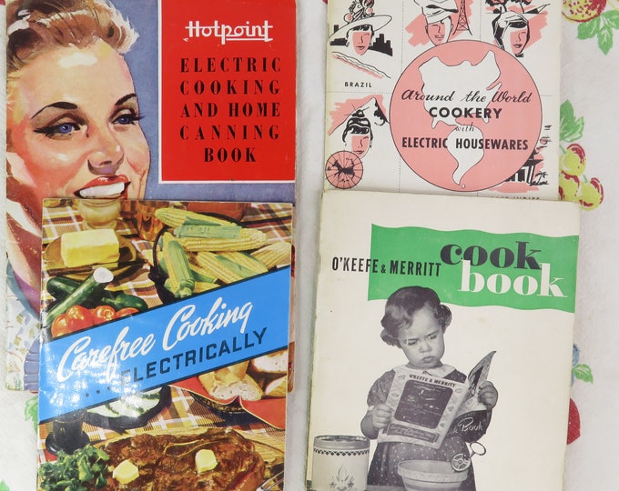 Lot of 4 Cooking With Electricity and Electric Range Manuals Recipe ...