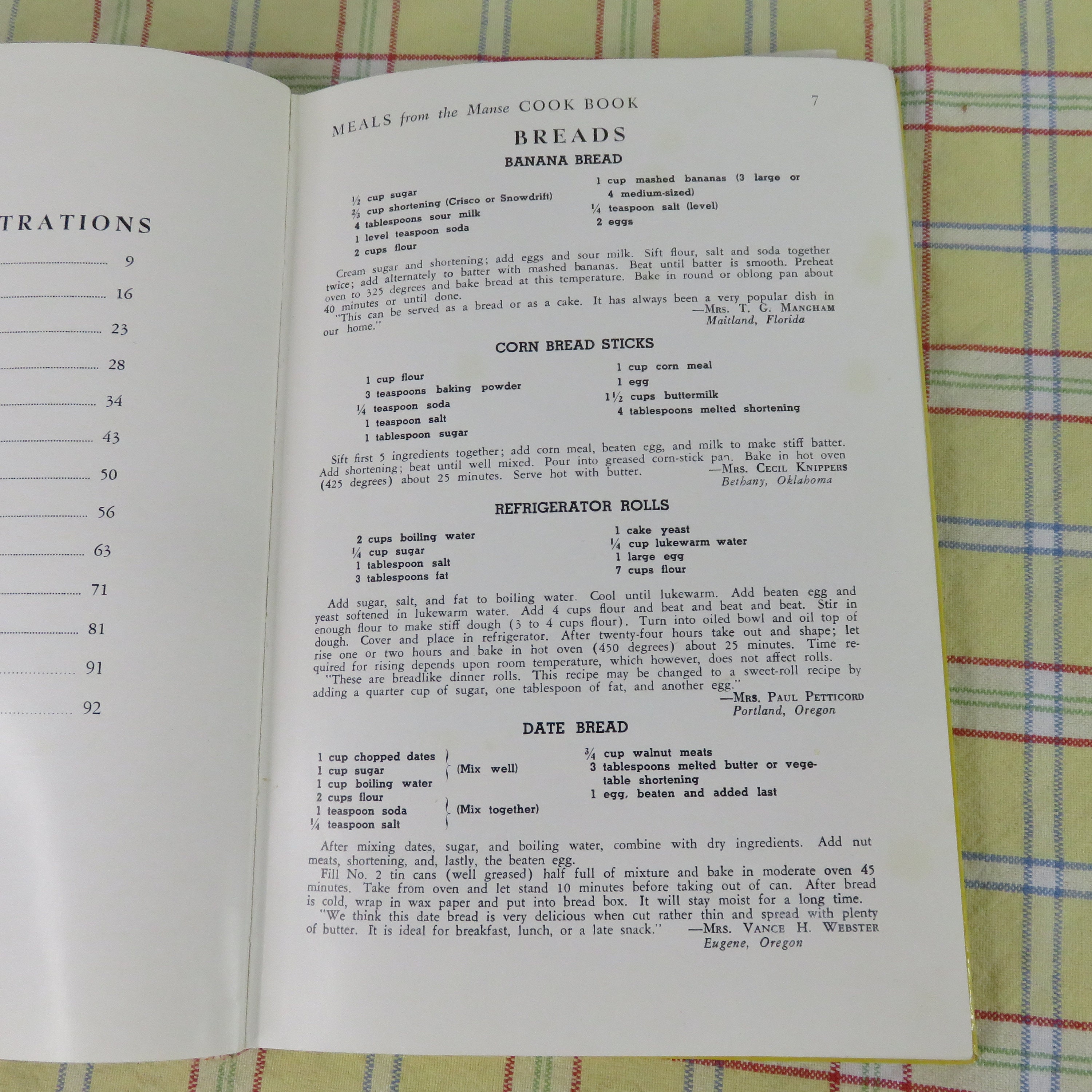 Meals From the Manse Cook Book 1951 Favorite Recipes From Wives of Great Preachers W Devotional ...