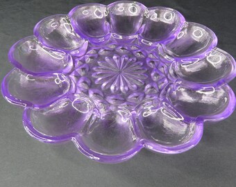 Pink Egg Plate Upcycled Hand Painted Egg Platter Deviled Egg Tray ...