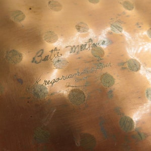 Gregorian Copper Serving Tray Hand Hammered Oval With Applied Flowers ...
