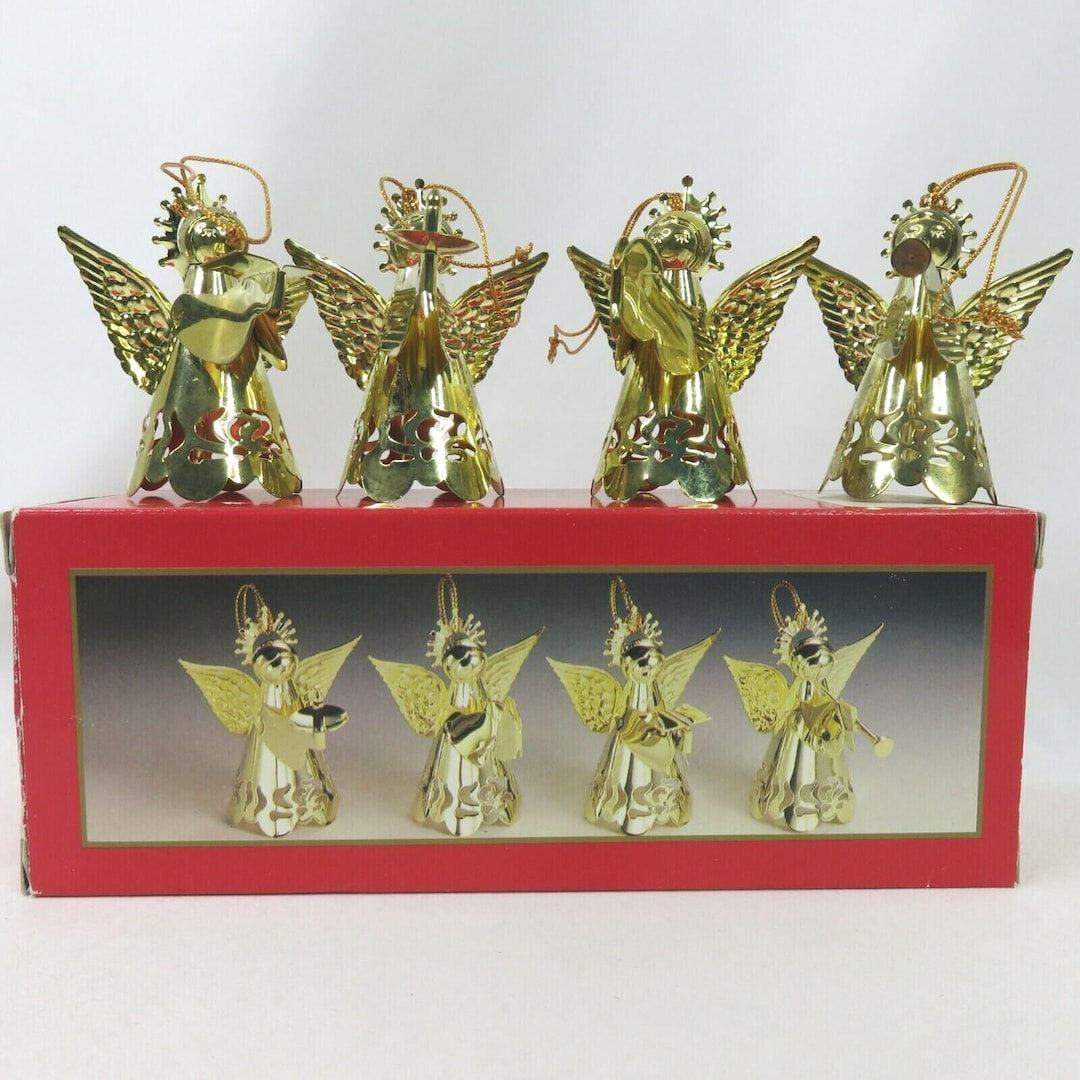 Brass Filigree Angel Ornaments Set of 4 Centurion Collection 3" Tall ...