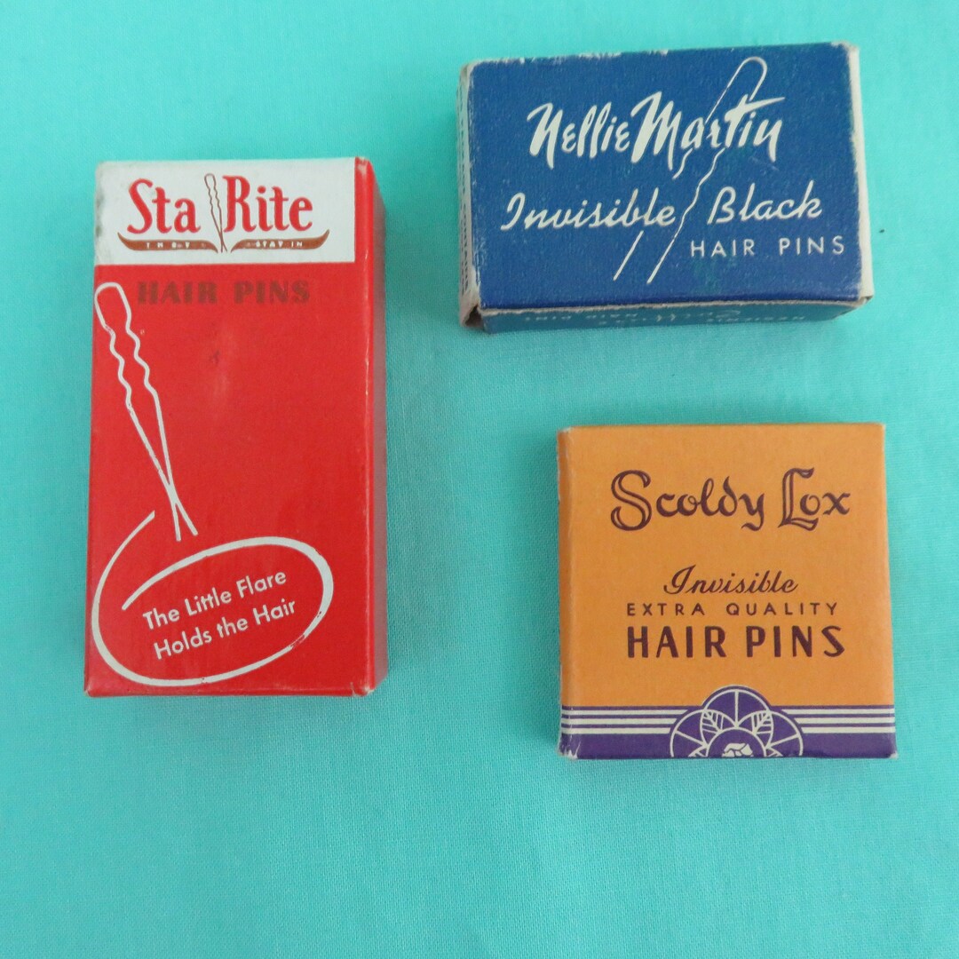 Lot of 3 Vintage Hair Pin Packets With Pins Sta Brite Nellie - Etsy