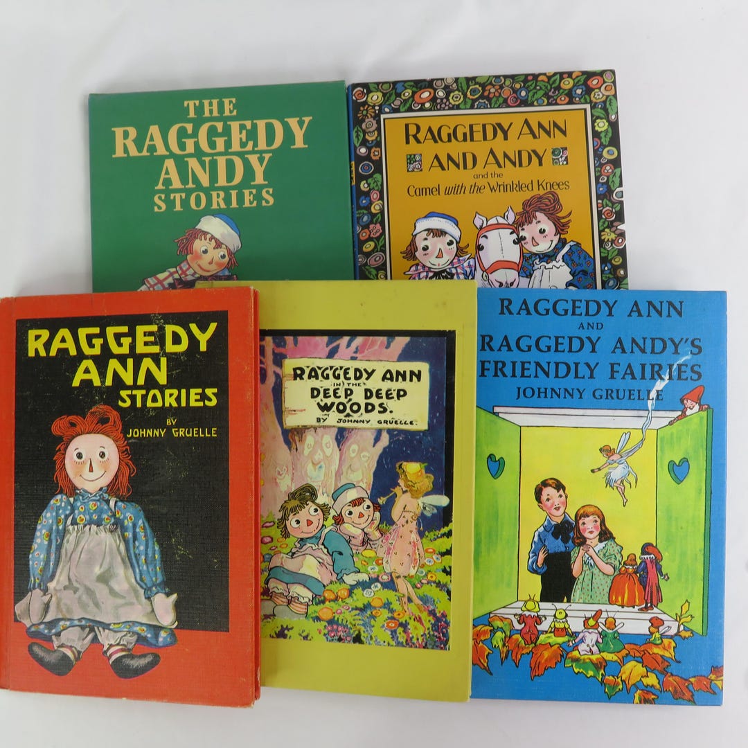 Lot of 5 Vintage Raggedy Ann and Andy Books Hardback W Some Dust ...