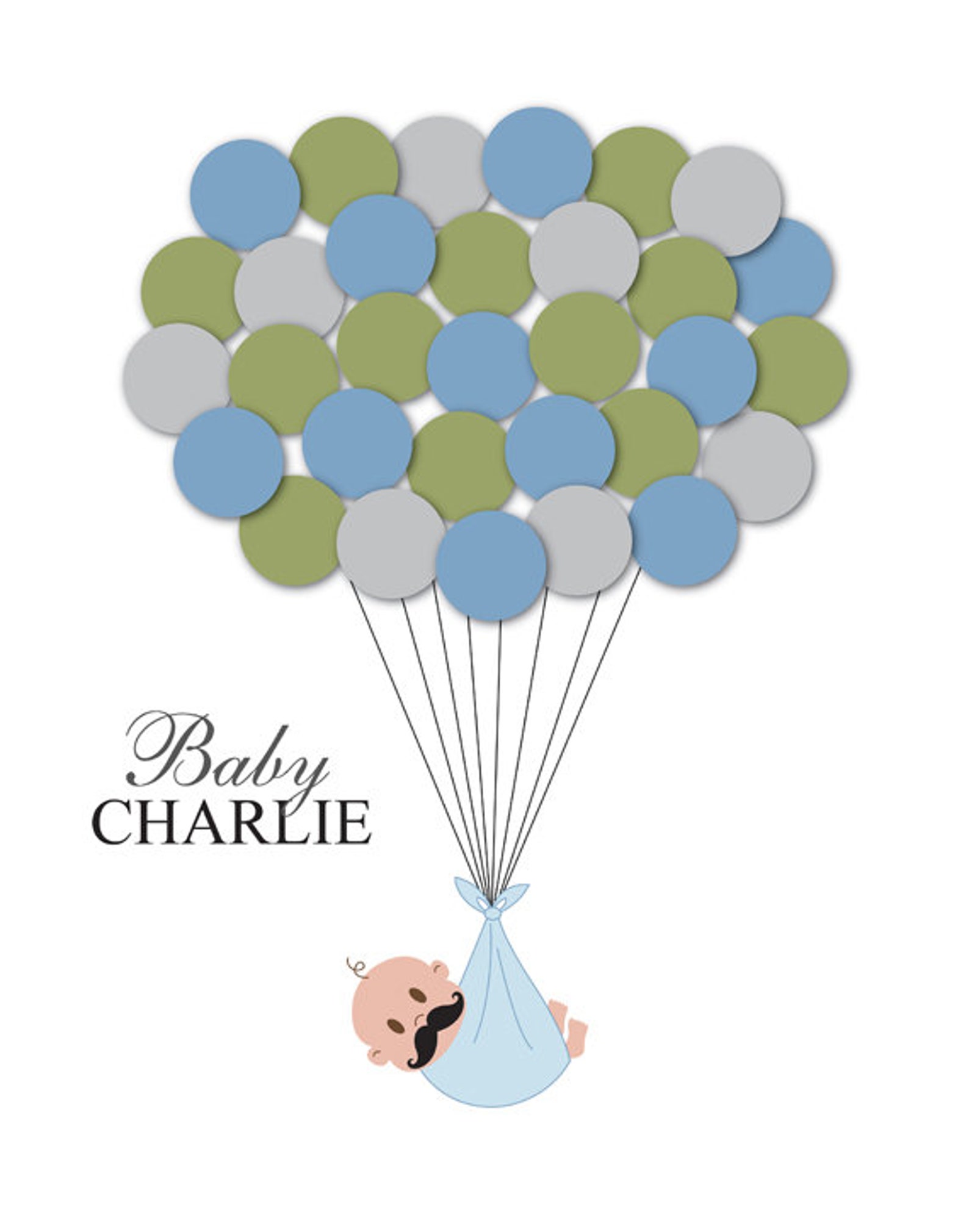 Mustache Baby Shower Guest Book Alternative Little Man Baby | Etsy