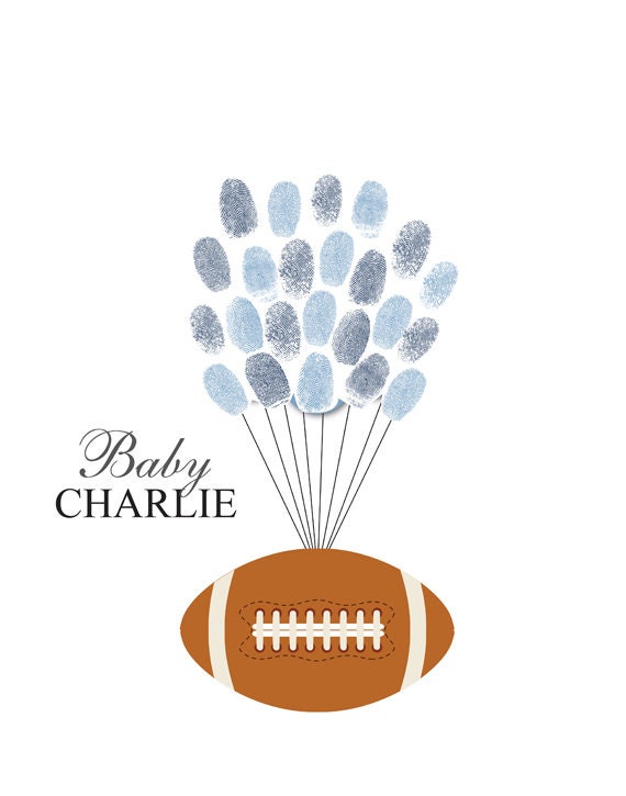 Football Guest Book Baby Shower Guest Book Alternative Birthday Guest ...
