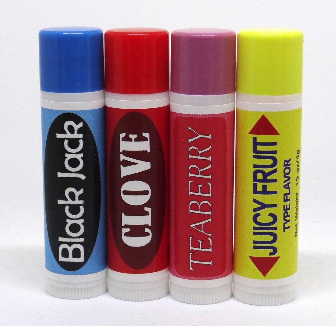 Beeswax Lip Balm Vintage Gum Inspired Four Flavors Black - Etsy